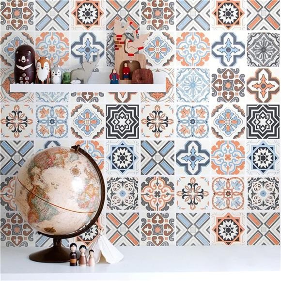 Wall Decor | Orainege Boho Wallpaper Peel And Stick Backsplash Bohemian ...